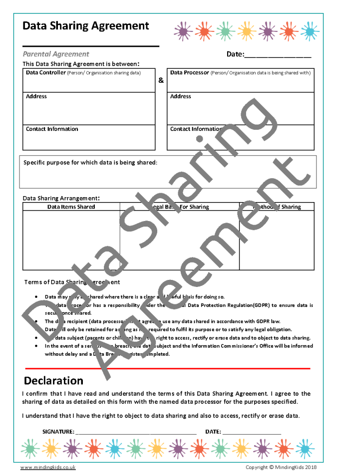 Data Sharing Agreement Template